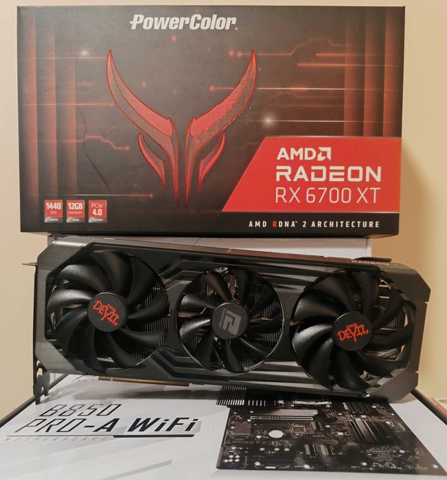 Перфектна Видеокарта AMD RX 6700 XT 12GB GDDR6 PowerColor Red Devil гр ...