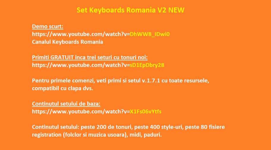 Set Keyboards Romania V2 tonuri si style-uri noi Yamaha PSR SX Bacau ...