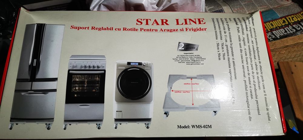 Suport Reglabil cu roti pt electrocasnice , Aragaz, Frigider, Etc ...