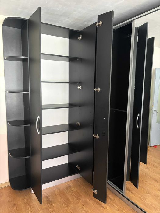 Dulap / dressing negru MDF de colt Sibiu • OLX.ro