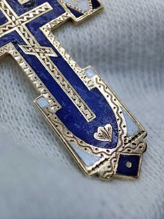 Cruciulita Cruce Aur Rusia Imperiala Ruseasca 56 Zolotnik Targu-Mures ...