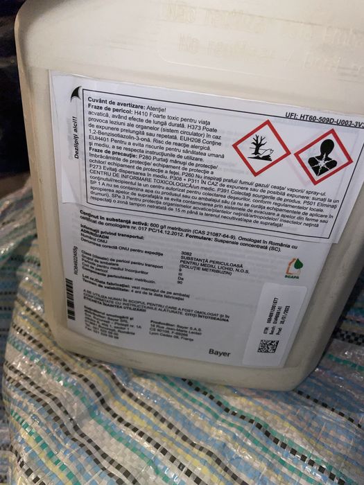 Erbicid cartofi ,tomate ,soia Sencor 5 l Halchiu • OLX.ro