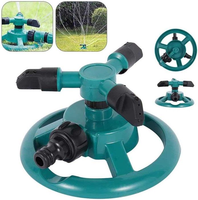 Aspersor rotativ pentru gradina cu 3 brate pentru gazon flori legume ...