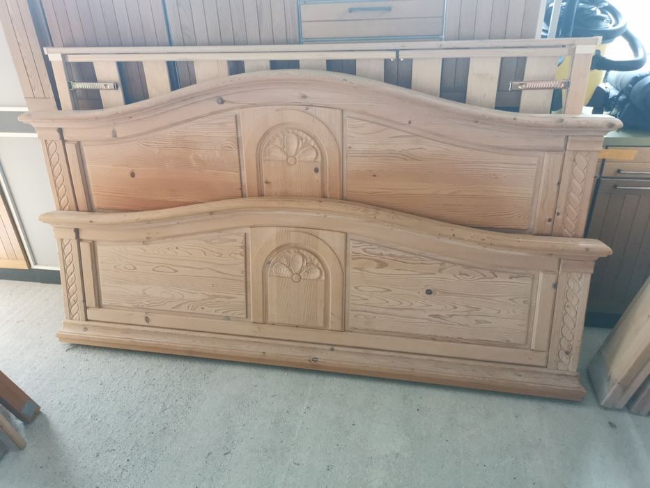 Cadru Pat Rustic - Matrimonial - Lemn massiv 200x220- Import Germania ...