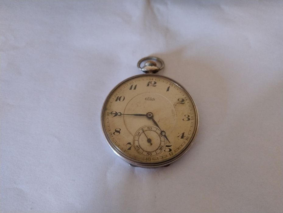 Ceas mecanic elvețian de buzunar argint,WW2 Mioveni • OLX.ro