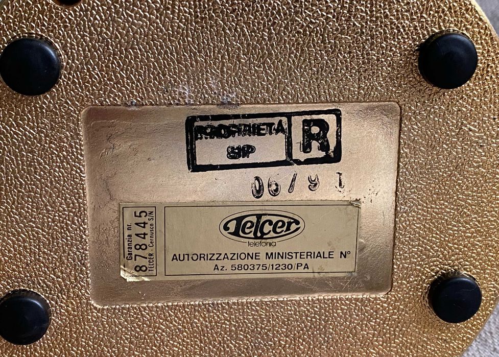 Telefon italian de epocă marca TELCER placat cu aur de 18k - anii 50 ...