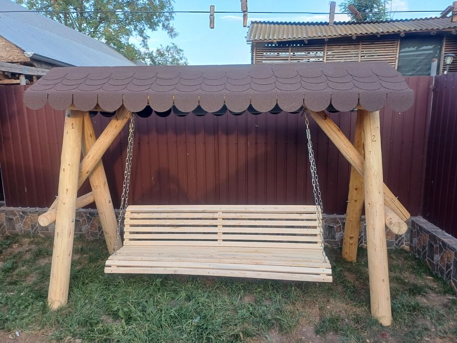 Leagane rustice din lemn masiv bine lucrate si finisate Mioveni • OLX.ro