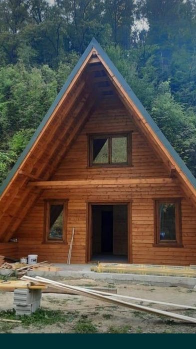 Vand si construim case și cabane din lemn orce model Dej • OLX.ro