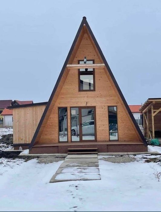 Cabana stil A-Frame, Casa, Terase si Foisoare din structura de lemn Brasov • OLX.ro