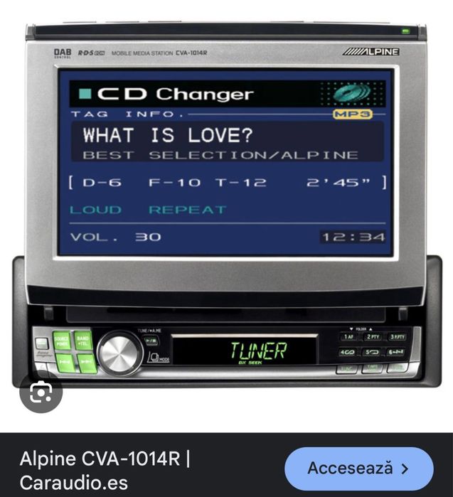 Cd /Dvd player Alpine CVA 1014R adaptor BT-Usb -Nou Raritate Bucuresti ...