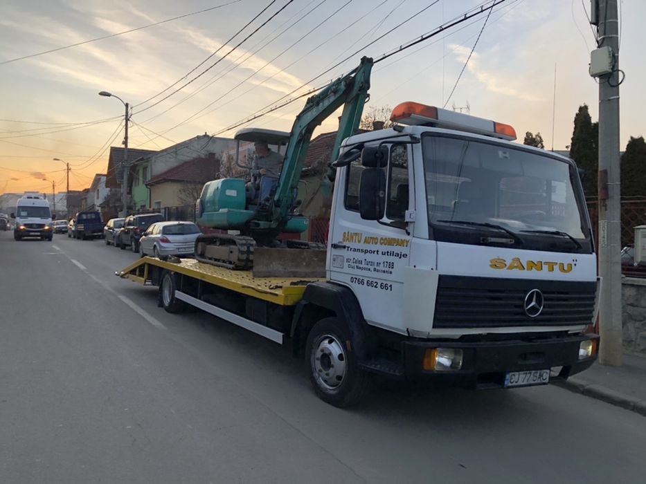 Camion platforma tractari auto/utilaje Mercedes 814 Cluj-Napoca • OLX.ro