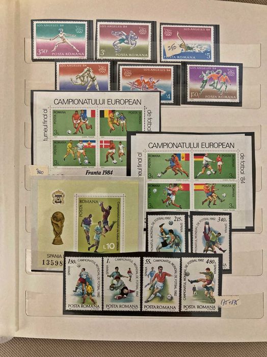 Clasor A4 (10 file) cu timbre romanesti - serii complete, nestampilate ...