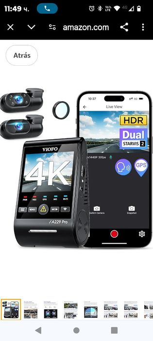 VIOFO A229 Pro 3 канала 4K HDR Dash Cam, двоен STARVIS 2 сензора IMX67 с. Храбрино • OLX.bg
