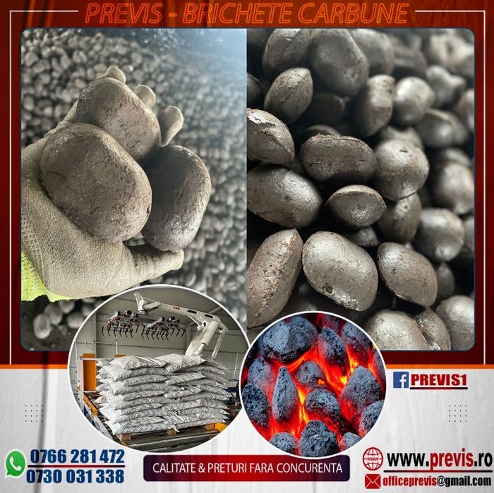 Brichete Carbuni ( Lignit + Cocs )Ambalate in saci. FABRICA Lupoaia ...