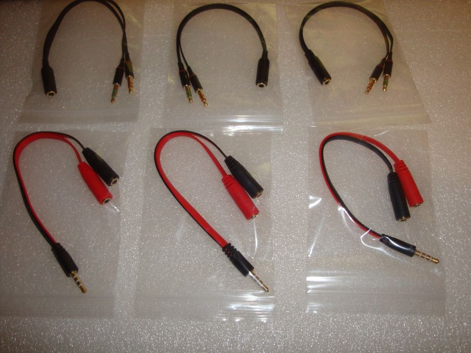 Cablu adaptor splitter separator jack casti microfon contacte aurite ...