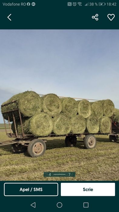 Baloti rotunzi 120/120.trifoi.fan.paie.coceni. Crevedia Mare • OLX.ro