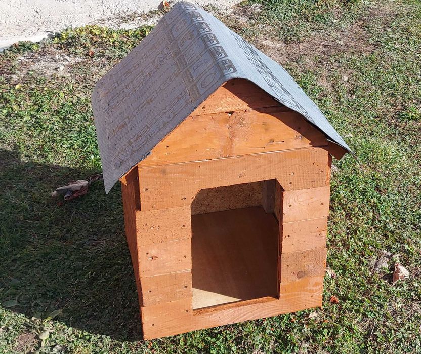 Cotet pentru caini , cotet cusca din lemn blana talie medie 70x65x80 ...