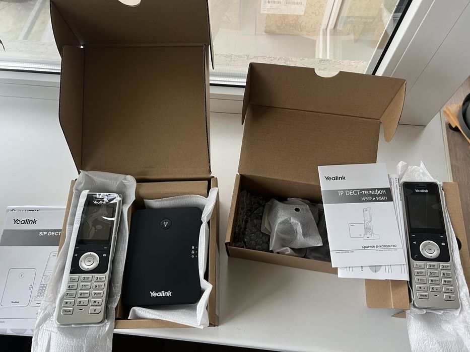 Телефонная IP-DECT-система Yealink W76P с двумя трубками Yealink W56H ...