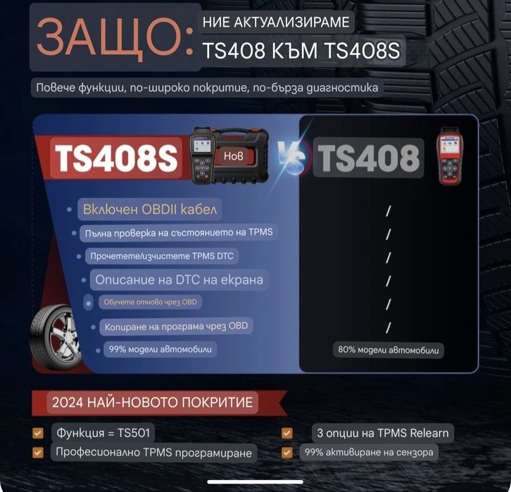 TPMS програматор за датчици на гуми + 4броя сензори за гуми гр. София Люлин 5 • OLX.bg