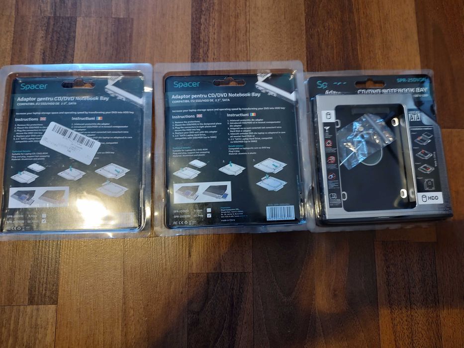HDD Caddy Spacer HDD/SSD pentru unitati optice de tipul 12.7 mm Valu ...