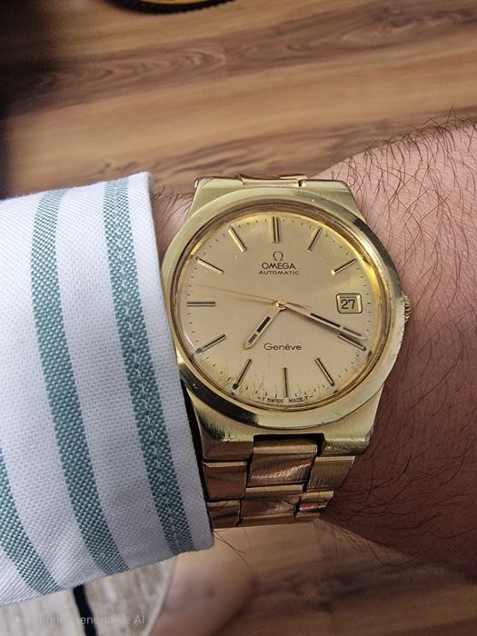 CEAS Automatic OMEGA Geneve anii 70' Placat cu aur 20 Microni ...