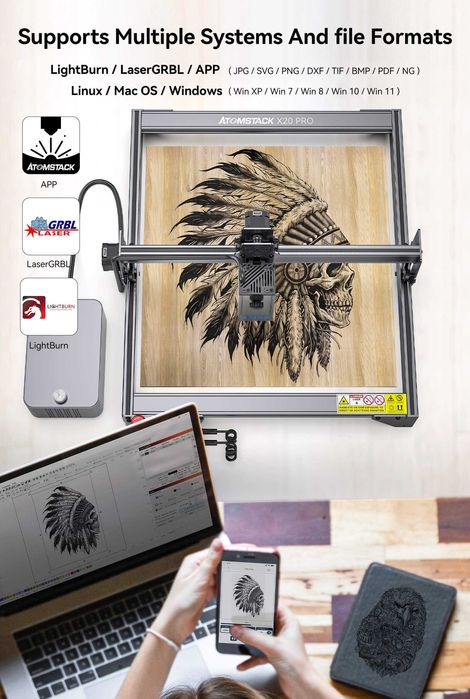 Atomstack X20 20 22w Cnc лазер лазерно гравиране рязане метал гр Варна Колхозен пазар • Olx Bg
