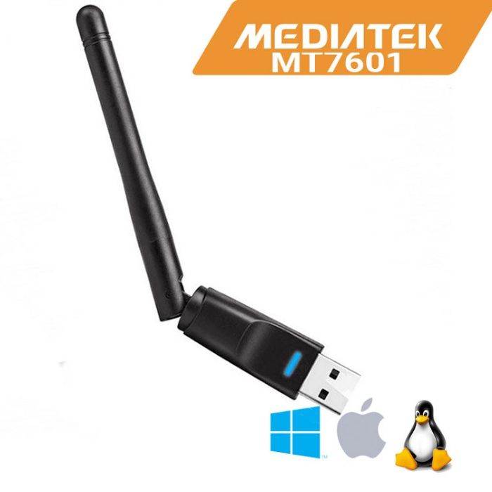 WiFi адаптер МедиaTek MT7601 Original USB 2 dB антена Мрежова карта гр ...