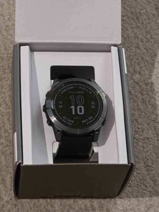 Ceas Garmin Fenix 7X Pro Sapphire Solar Carbon Grey DLC Titanium 51mm ...