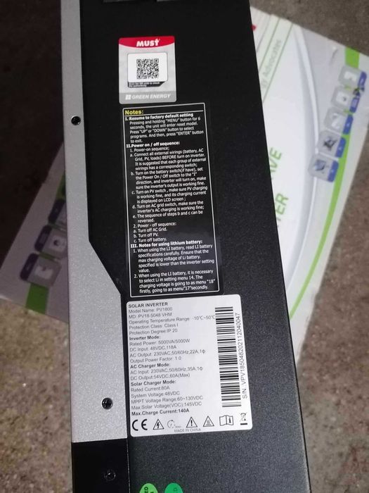 Invertor solar Off-grid 3Kw 24V MUST / 5Kw 48V MUST / Stick WiFi ...