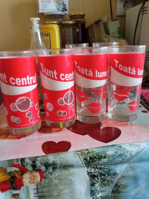 Vand pahare sticla inscriptionate coca cola, diverse obiecte, Ploiesti ...