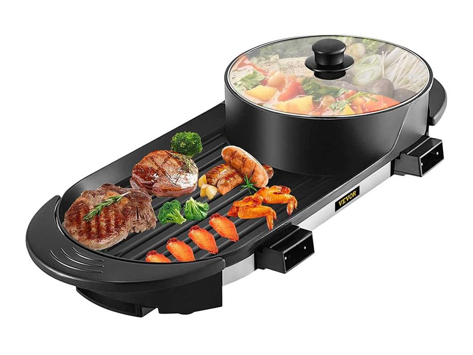 Електрически грил и тенджера 2в1 Vevor (PC-8002) 2200W скара раклет гр ...