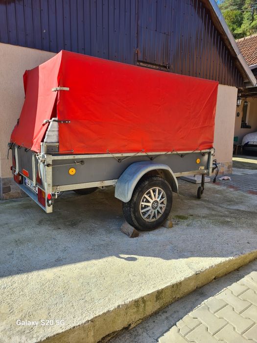 Remorca auto cu prelata HIRTH, Înmatriculată, import Germania Resita ...