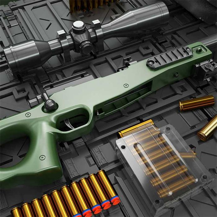 Pusca SUPER PUTERNICA *Metalica*cu LUNETA AIRSOFT Arc aer comprimat ...