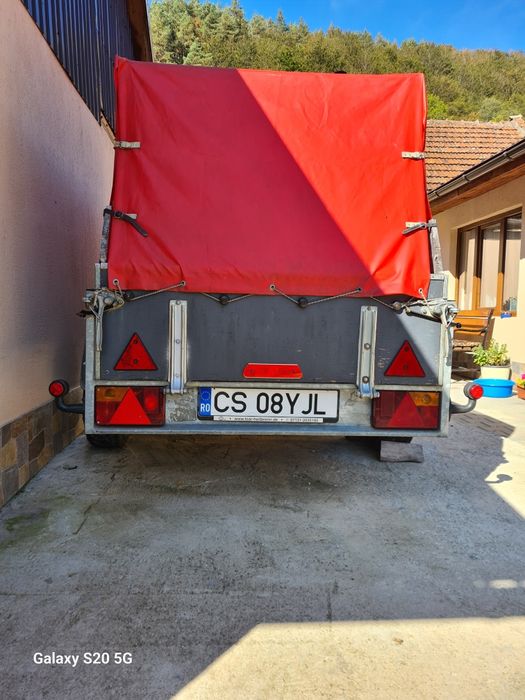 Remorca auto cu prelata HIRTH, Înmatriculată, import Germania Resita ...