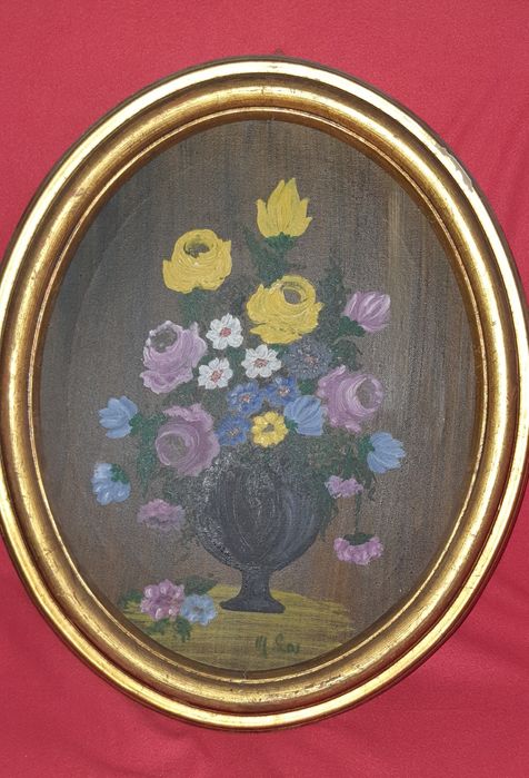 Superb tablou panza cu flori -semnat!Italia Timisoara • OLX.ro