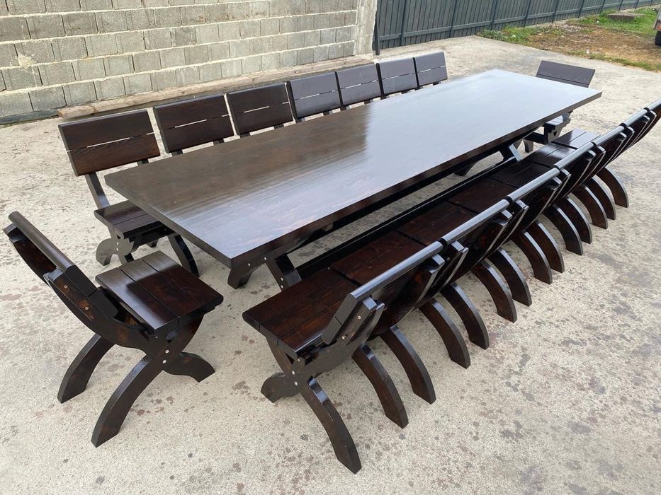 Mese din lemn masiv/ Masa pentru Gradina , terasa , Foisor Bacau • OLX.ro