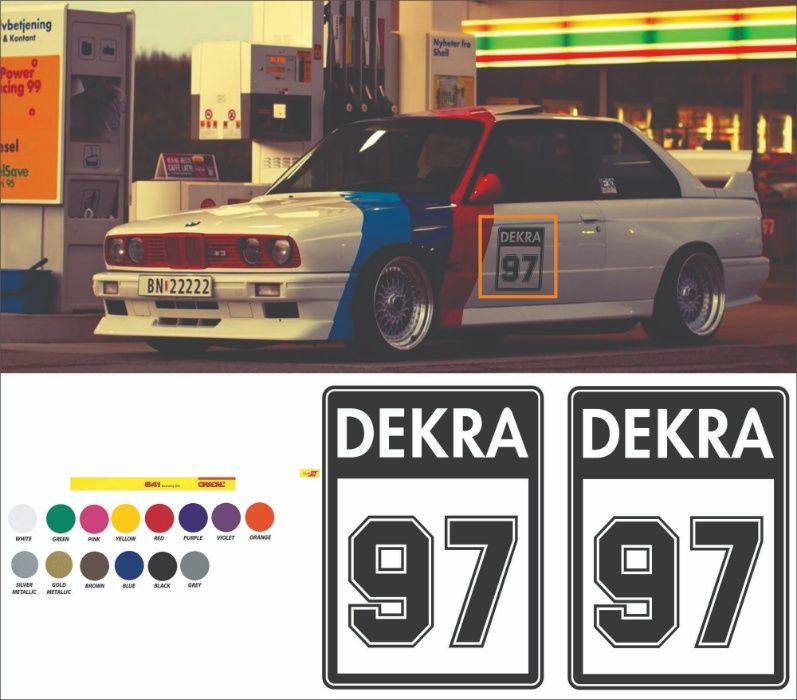Стикер dekra по ваш номер и размер bmw opel ford renault vw sport гр ...