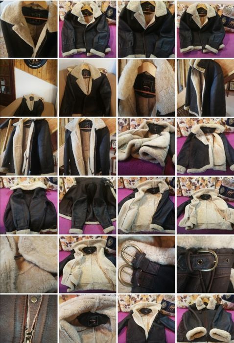 Geaca Piele Cojoc Blana Type B-3 Vintage Aviator Pilot Bomber Ww2 Bran ...