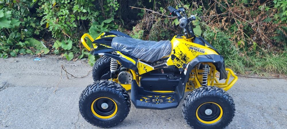 Atv Quad electric de 1000w 48v cu 3 viteze faruri led roti pe 6 inch ...