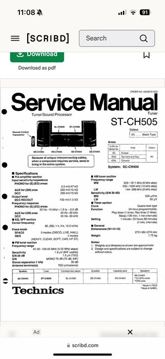 Уредба Аудио система Technics ST-CH505 с тонколони Technics SB-CH404 гр. Пловдив Каменица 1 • OLX.bg