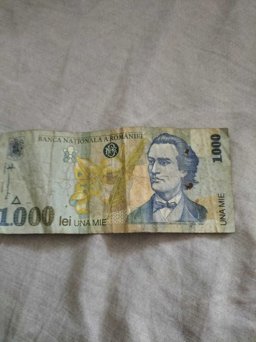 Bancnota de 1000 lei "Mihai Eminescu " an 1998 Botosani • OLX.ro