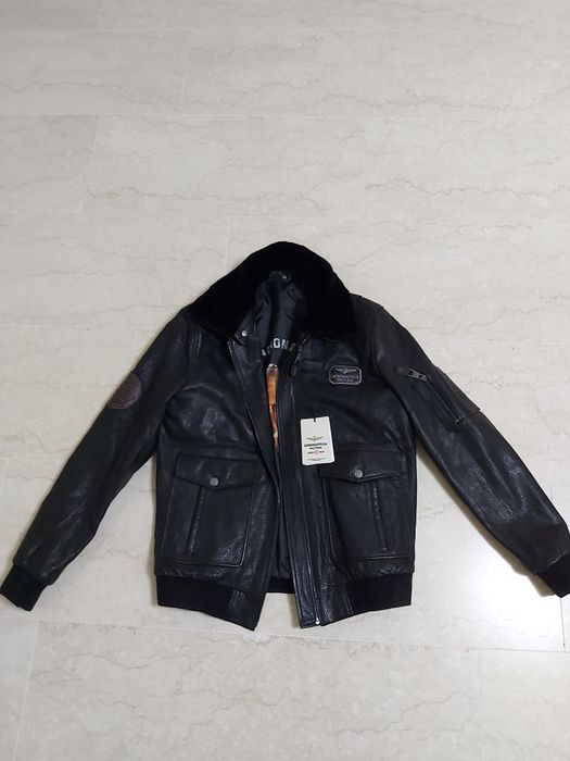 Geaca originala bărbați din piele naturala, aeronautica militare, M ...