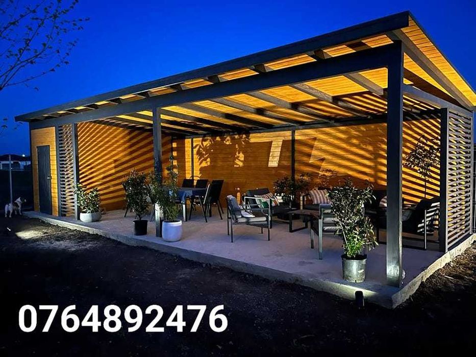 Foisor terasa pergola pavilion de lemn Bucuresti Ilfov montaj 4 ore ...