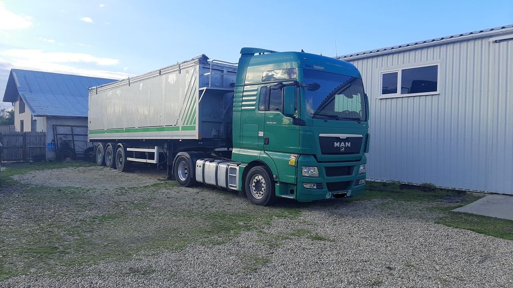 Ansamblu cereale Man TGX si bena STAS 60 mc Pitesti • OLX.ro