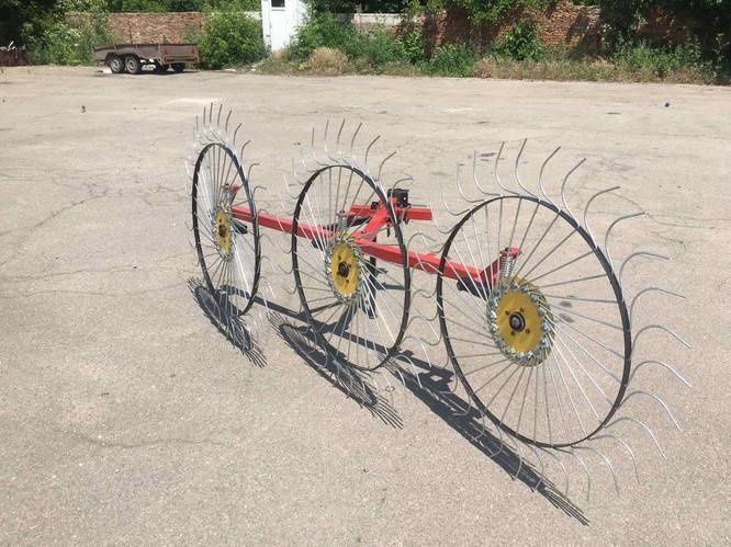 Greblă greblatoare mecanică tip soare, 3 rotoare, 120 cm Targu Frumos ...