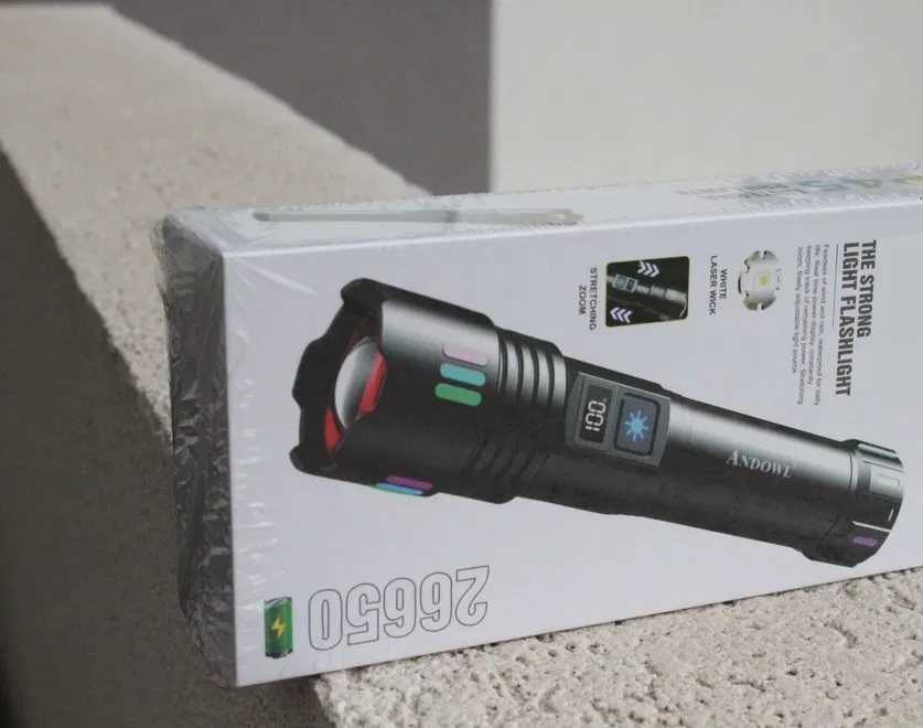Lanterne led tip Laser puternice acumulator zoom afisaj raza 700 metri ...