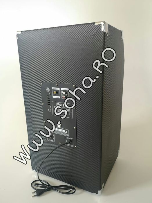 Boxe active cu microfon si telecomanda 1500w Smart Bass Reflex ...