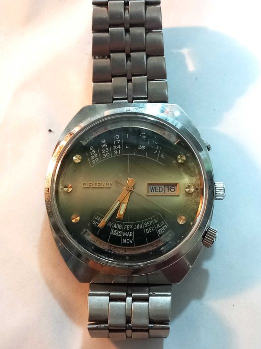 Ceas ORIENT Multicalendar an 1970, cadran verde perlat Bucuresti Sectorul 4 • OLX.ro