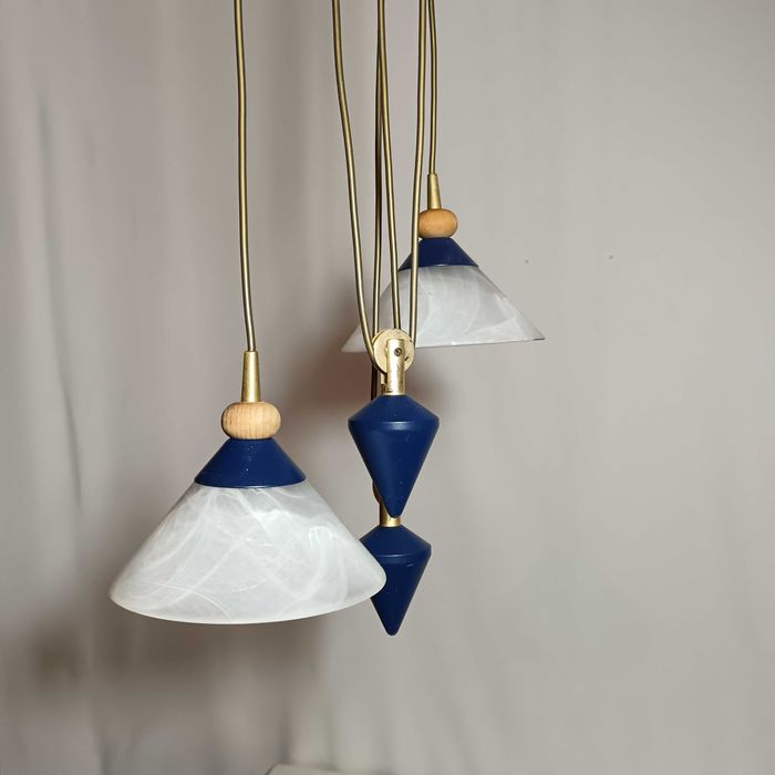 Lustra Mid Century Modern, Art Deco, contragreutăți, Fischer, vintage ...