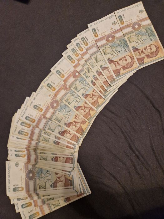 Bancnote vechi 1000 lei Mihai Eminescu Izvin • OLX.ro